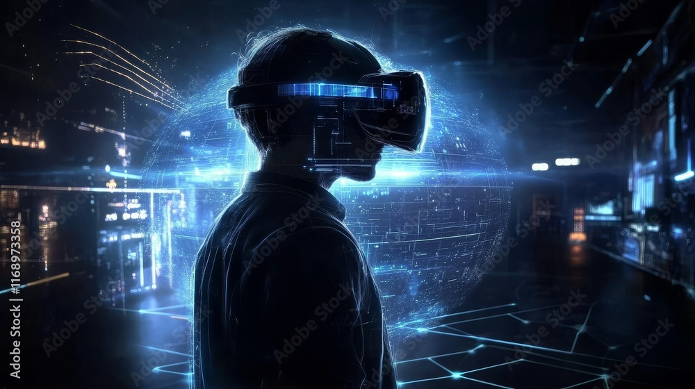 Innovative gaming and learning through immersive environments. Stock ...