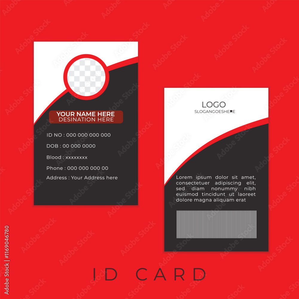 professional corporate id card template, clean id card design with ...