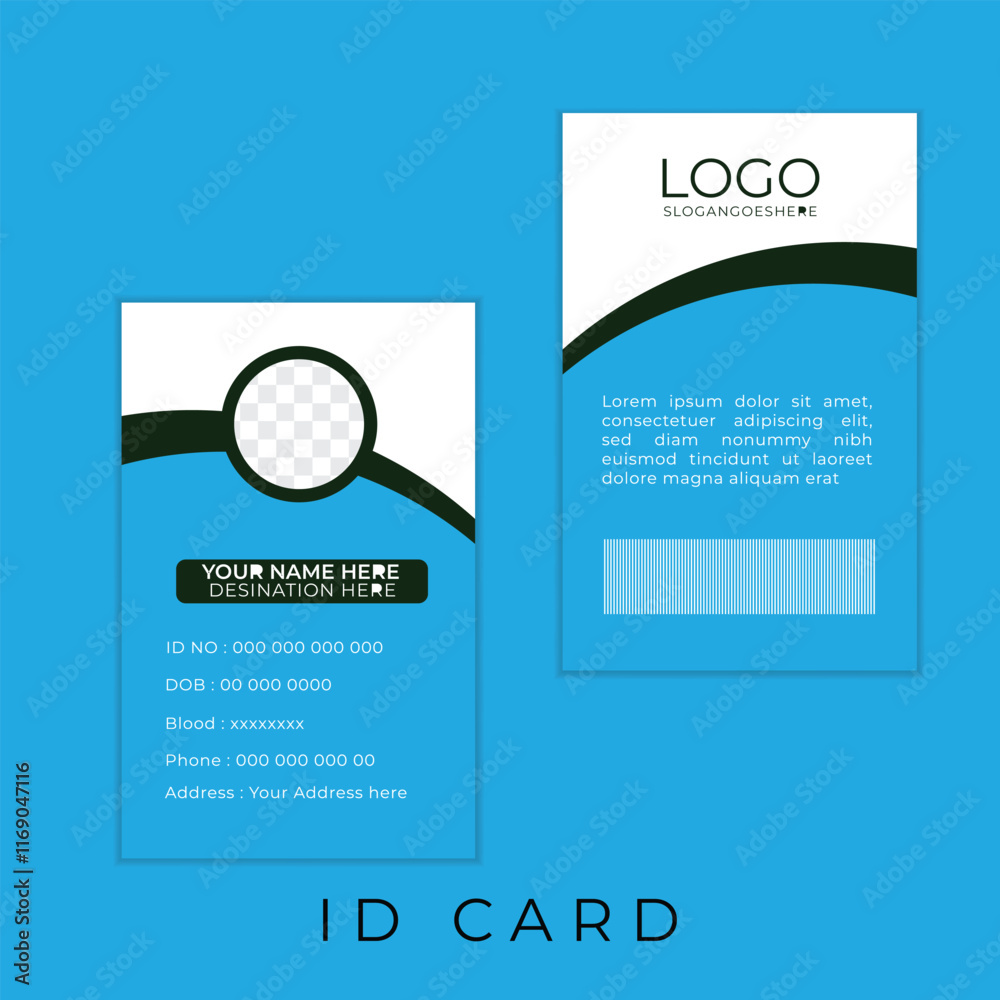 professional corporate id card template, clean id card design with ...