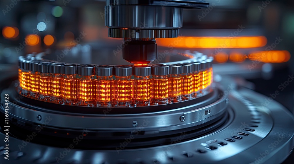 Automated visual inspection system checking filled vials for particles ...