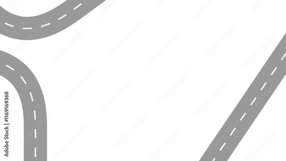 Road traffic and transportation background. Straight and curved road ...