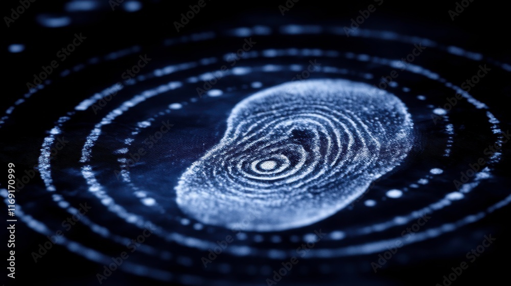 Exploring the intricacies of fingerprint patterns forensic science lab digital art dark ...