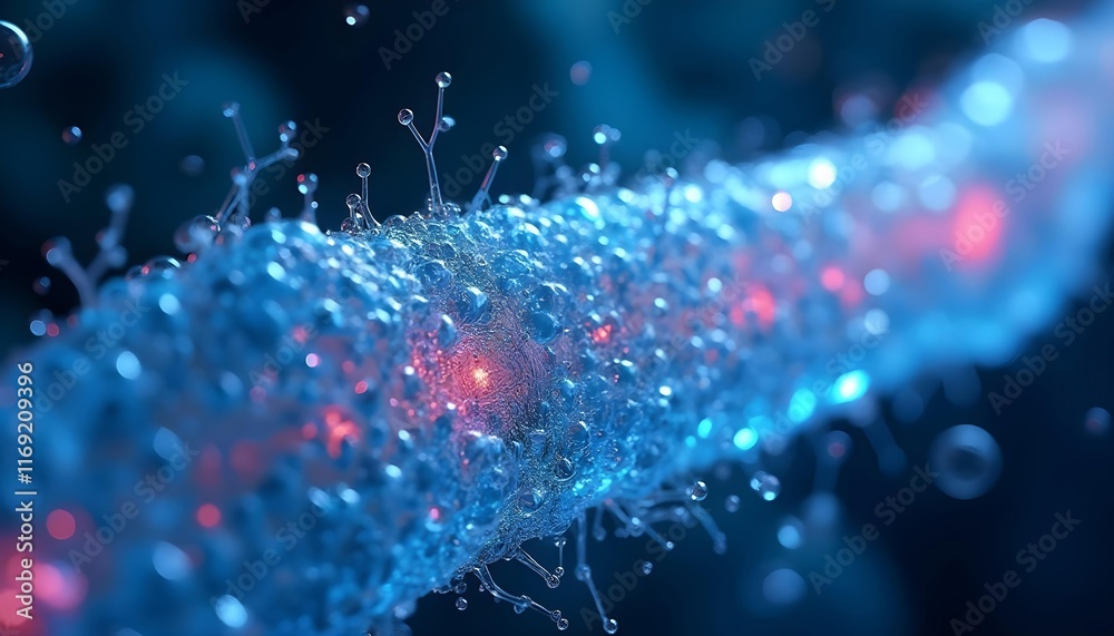 Cell membrane phospholipid bilayer protein water molecules oxygen ...