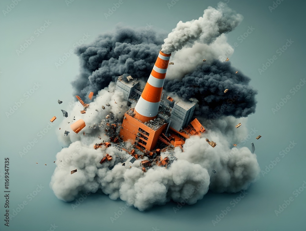 Cataclysmic failure of a massive industrial power plant complex with ...