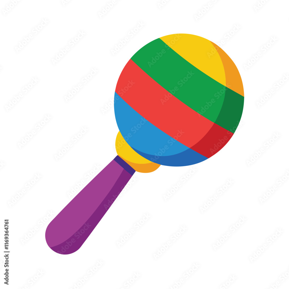 Colorful Maraca Vector Illustration - Cartoon, Clipart, and Line Art ...