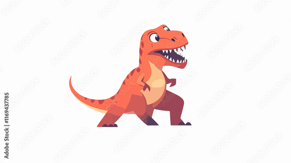Adorable Tyrannosaurus Rex Cartoon Illustration for Kids | T-Rex ...