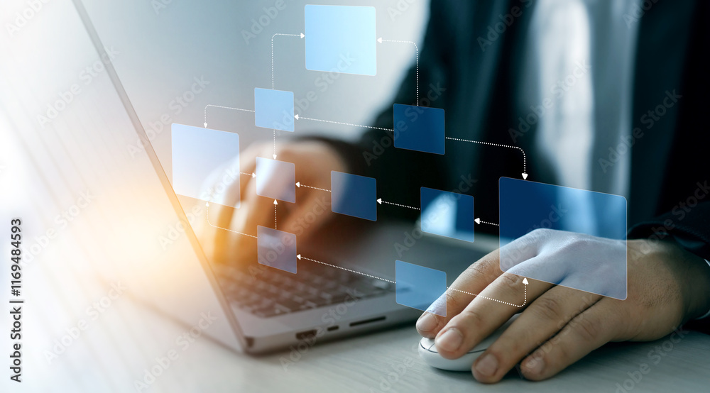 Digital technology of business process and workflow automation with ...