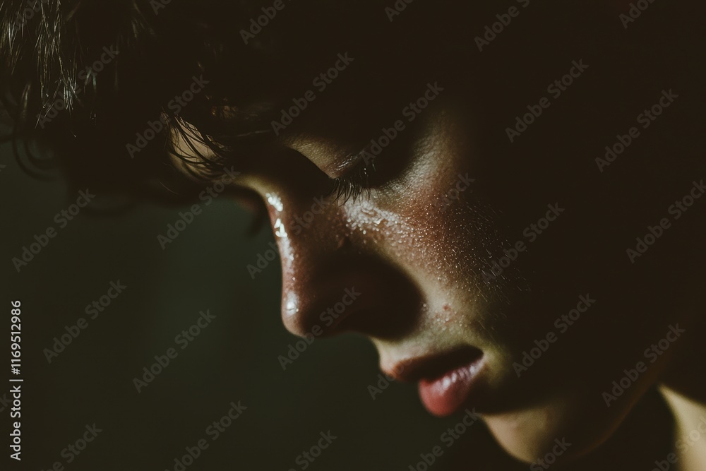 Raw Emotion: A Close-Up Photograph of a Tear on a Woman's Cheek ...