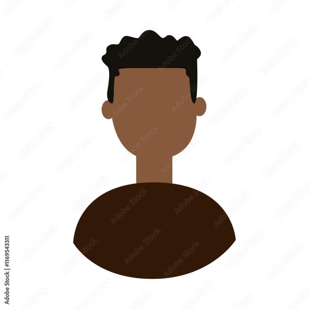 Vector flat illustration in grayscale. Avatar, user profile, person ...