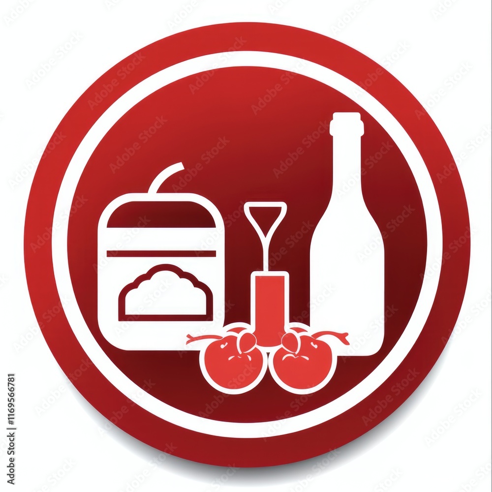 No Food No Drinks Prohibition Signs Set. Symbols for Prohibited Food ...