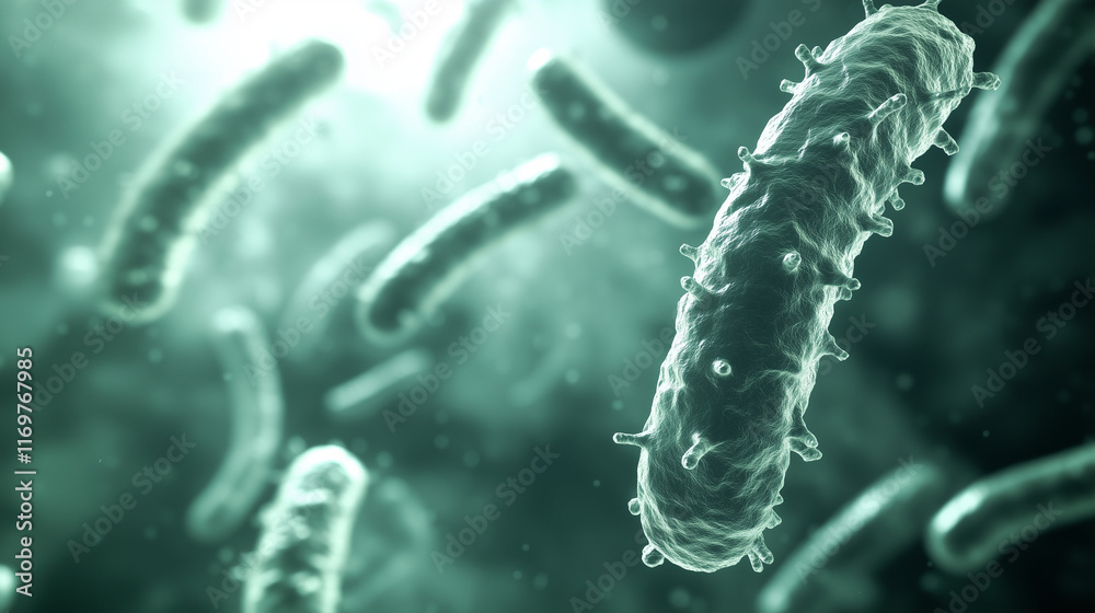 Ilustración de Stock Microscopic view of beneficial bacteria thriving ...
