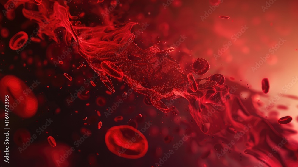 Blood cell red 3d background vein flow platelet wave cancer medicine ...