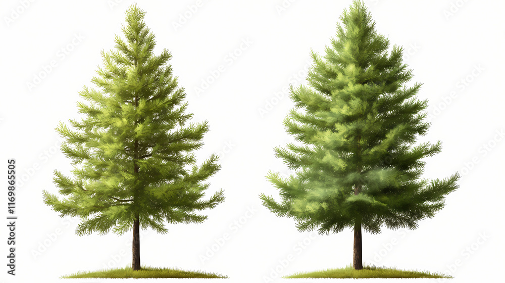 Larix decidua the european larch tree frontal set evergreen pinaceae ...