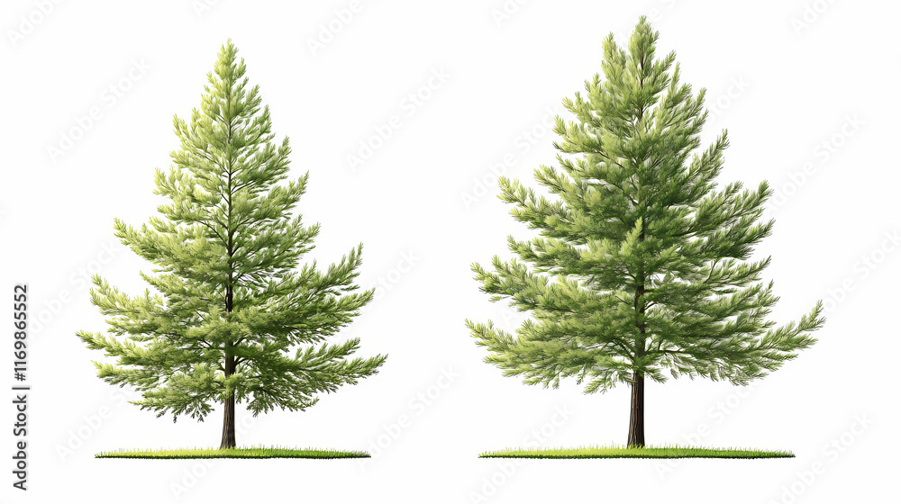 Larix decidua the european larch tree frontal set evergreen pinaceae ...