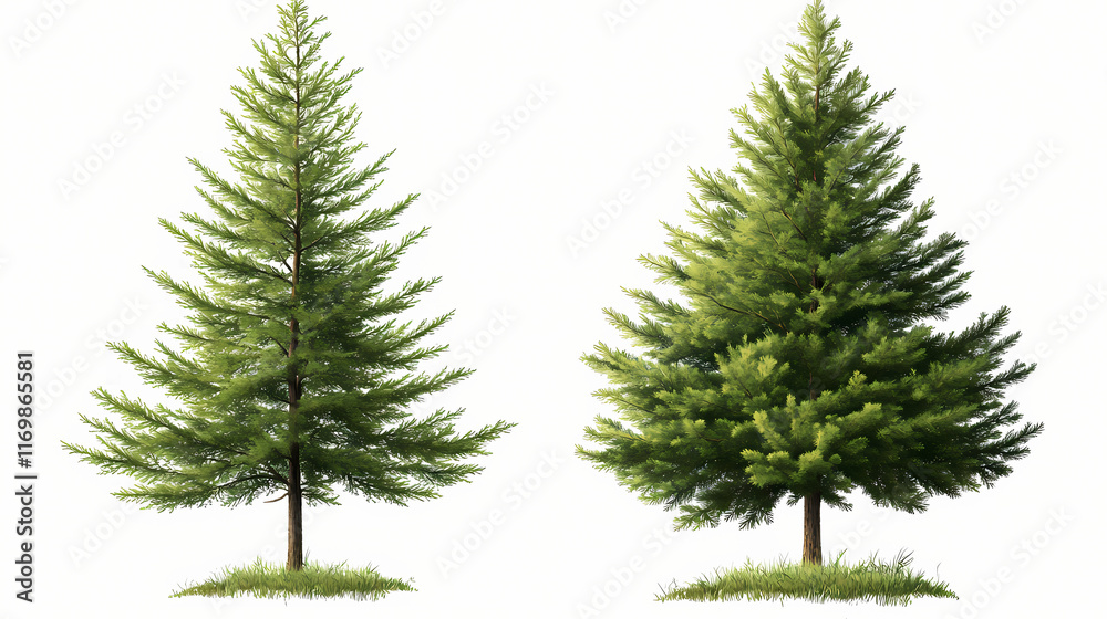 Larix decidua the european larch tree frontal set evergreen pinaceae ...