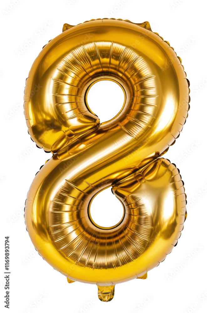 High-Quality PNG gold number eight balloon on transparent background ...
