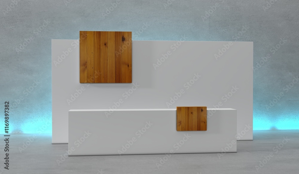 Info desk, welcome counter mockup, event area, counter, registration ...
