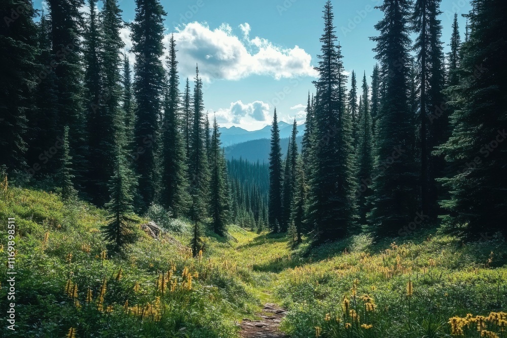 Experience awe-inspiring beauty of a vibrant spruce forest- where ...