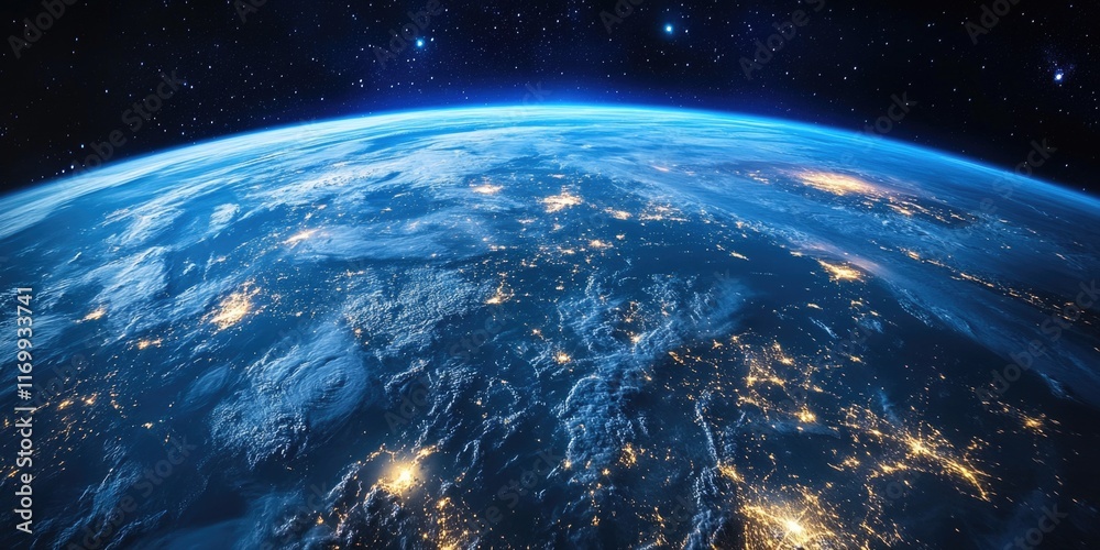 Stunning satellite view of Earth, highlighting global communication and ...