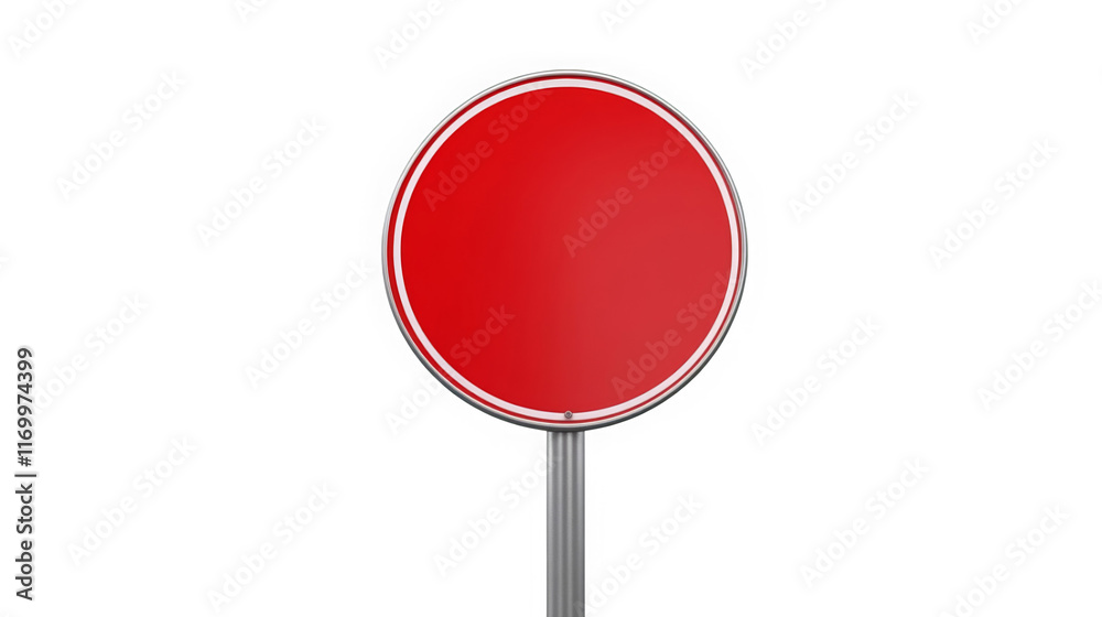 Red Circle Stop Sign: A blank red circle stop sign isolated on white ...