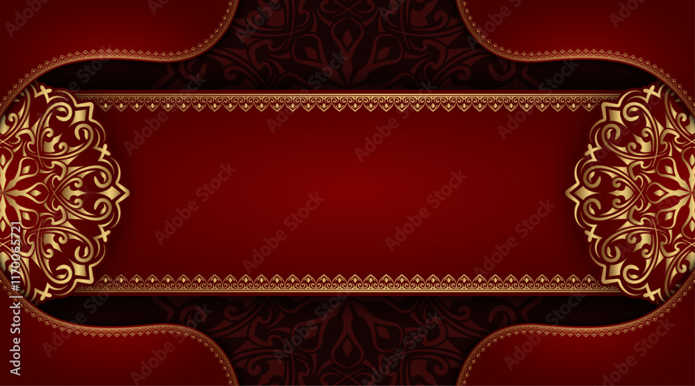 Premium Red and Gold Decorative Pattern Stock Vector | Adobe Stock