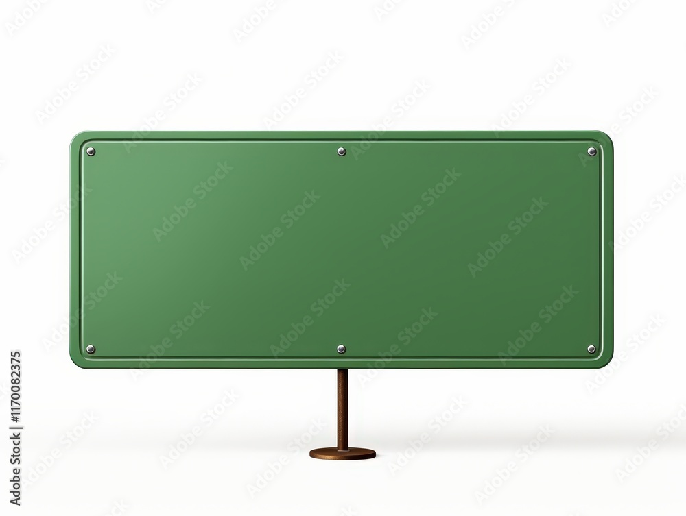 Blank Green Traffic Sign on a Simple Stand for Road Use, Ideal for ...