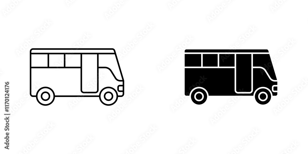 Bus coach icons pack for apps and web UI designs Stock Vector | Adobe Stock
