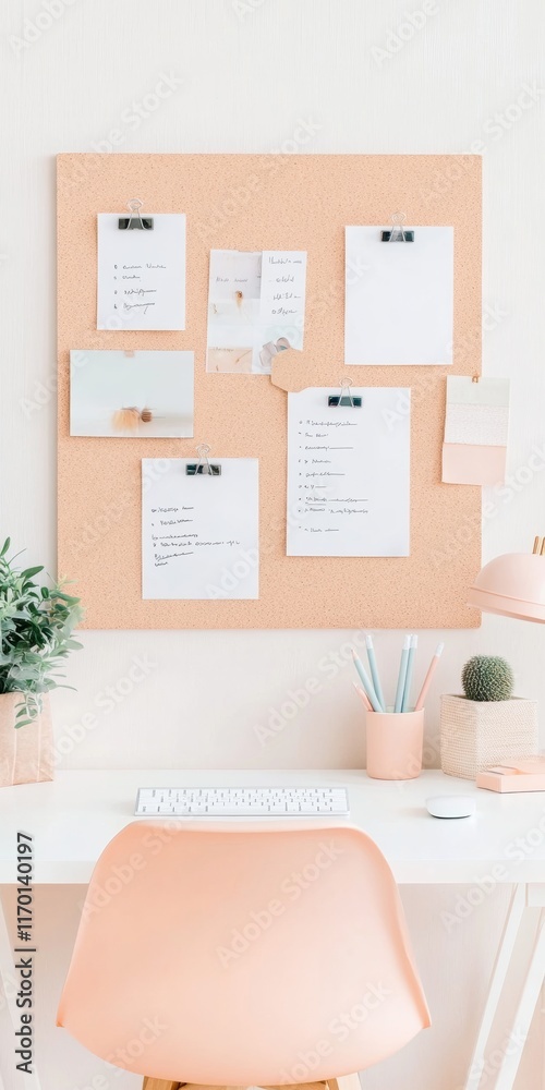 Pastel Vision Board for Goal Setting with Dreamy Soft Light on White ...