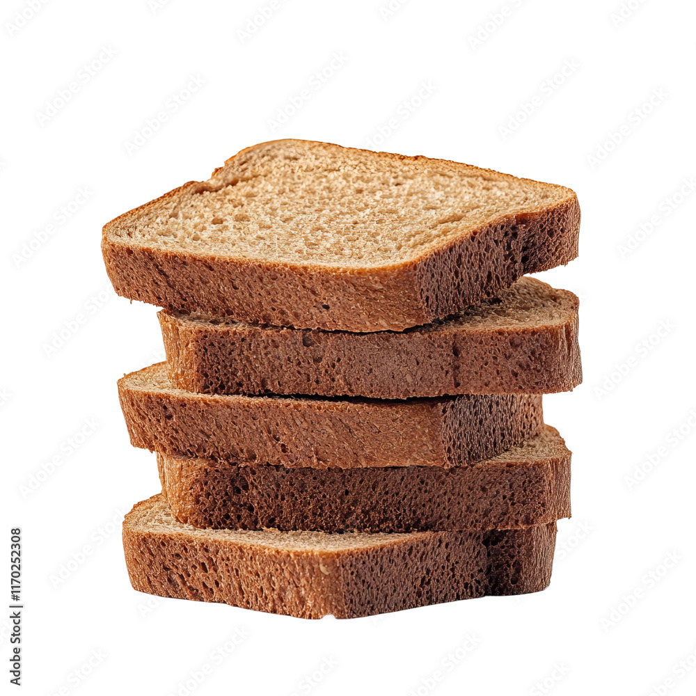 brown bread slices stacked on top of each other, minimal and bold ...
