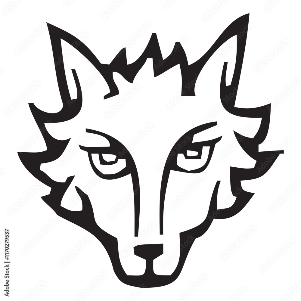 werewolf icon or modern line symbol. Vector line art and icon design ...