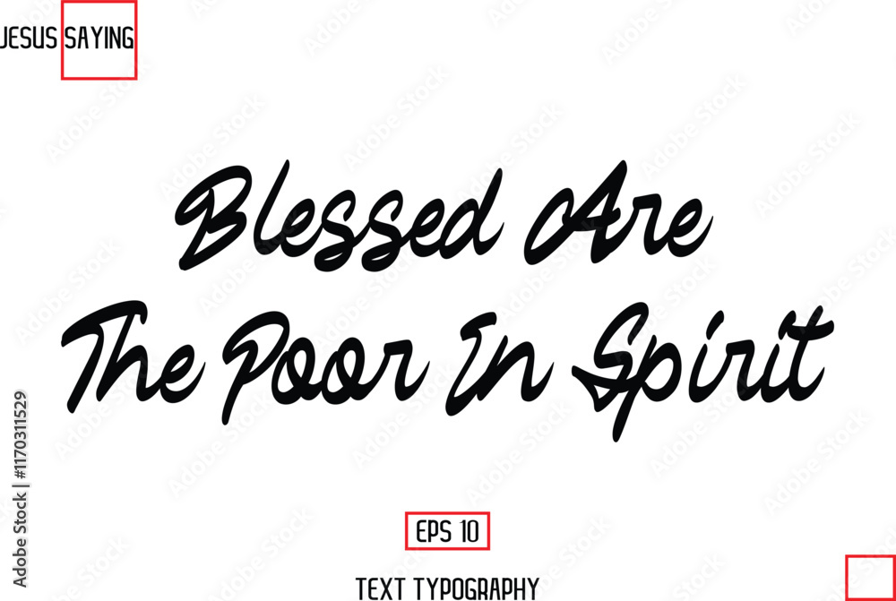 About Jesus Text Saying Typography Cursive Lettering Blessed Are The ...