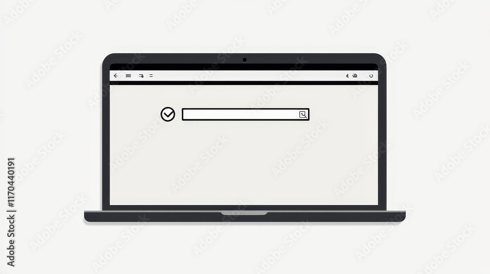 Internet web browser window interface mockup. Blank vector screen with search bar, internet ...
