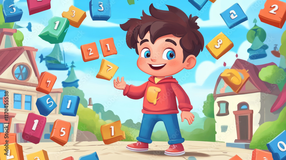 Cartoon school numbers and digits. Word search puzzle game worksheet ...