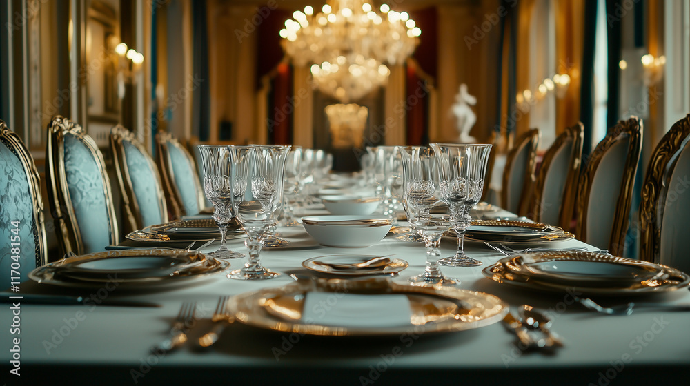 Elegant Table Setting in a Fine Dining Restaurant with Leading Lines ...