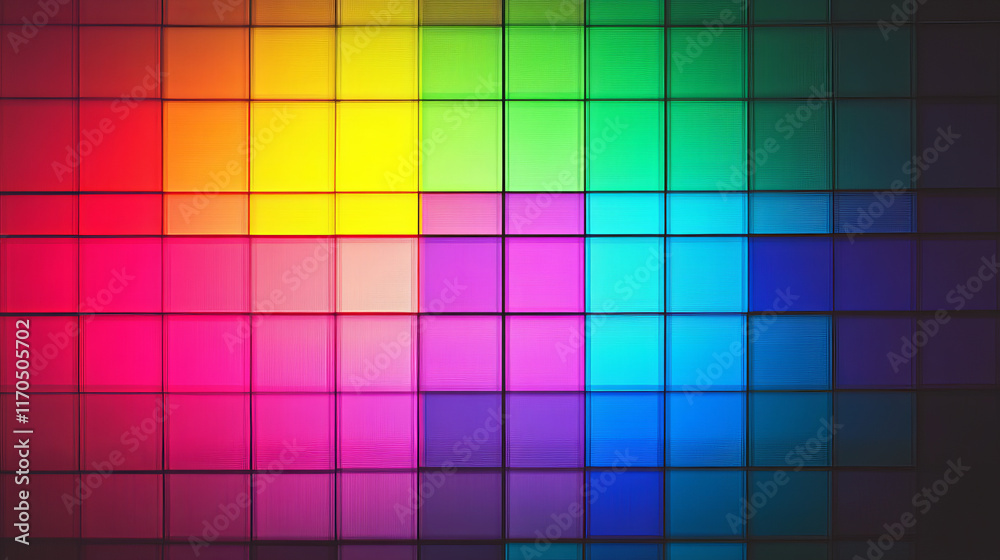 TV signal test screen, retro television color test of broadcast pattern ...