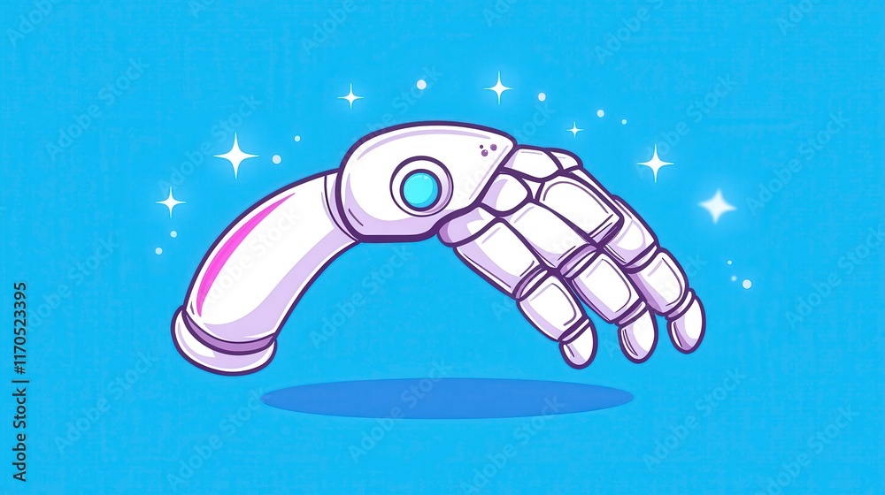 Futuristic Robotic Arm Reaching AI Technology Hand Gesture Digital Art ...