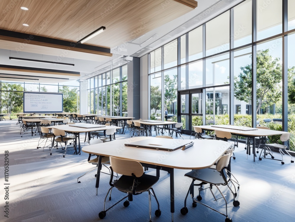 Innovative classroom design blending traditional and modern teaching ...