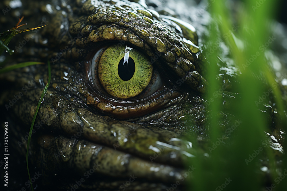 depiction highlights ancient charm of an alligator in its natural ...