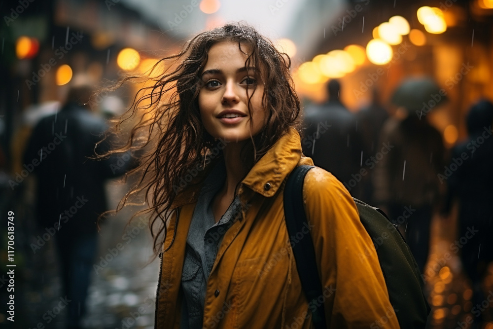 ethereal dance of rain upon city streets where glistening pavements ...