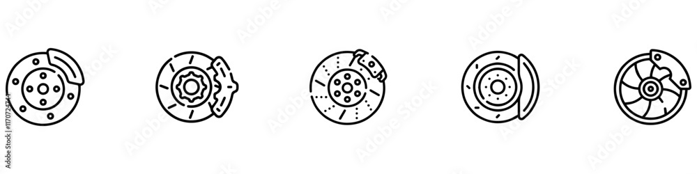 Car brake disc icon. Brake pad icon. Car service. Vector Illustration ...