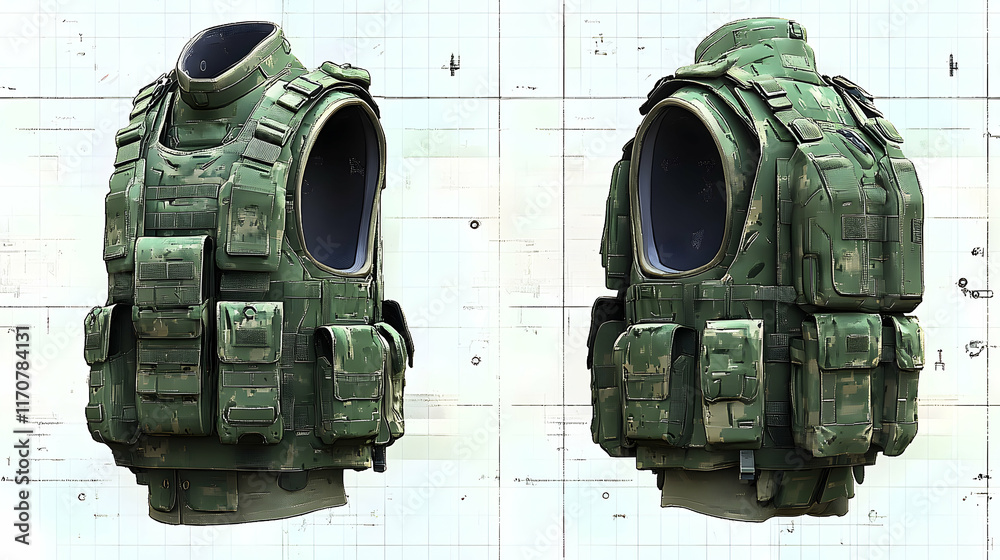 Tactical Vest 3D Model: Detailed Renderings of a Military-Style Vest ...