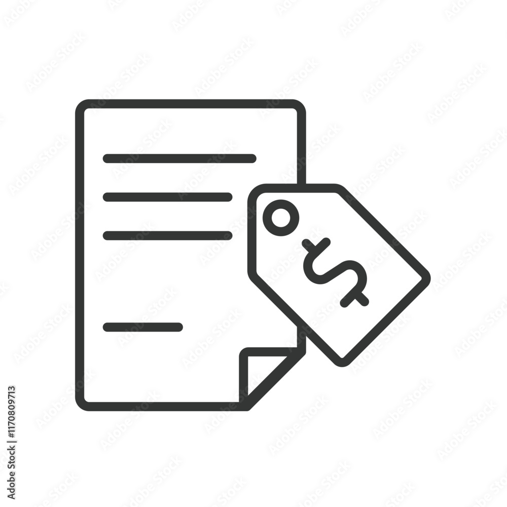 Price list, icon in line design. Price list, pricing, cost, items, menu ...