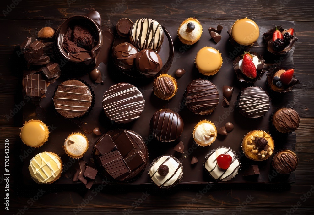 indulgent chocolate drizzle over delicious desserts perfectly capturing ...