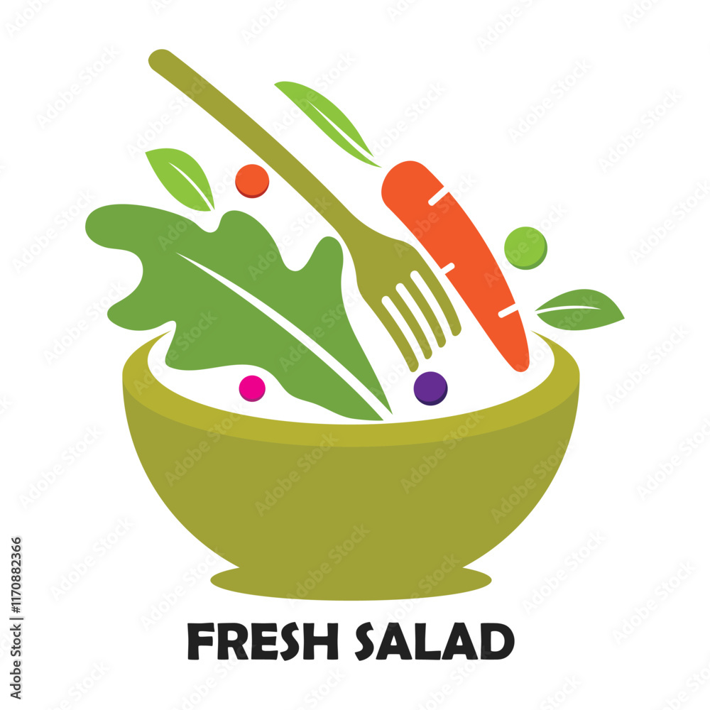 salad food logo vector design Stock Vector | Adobe Stock