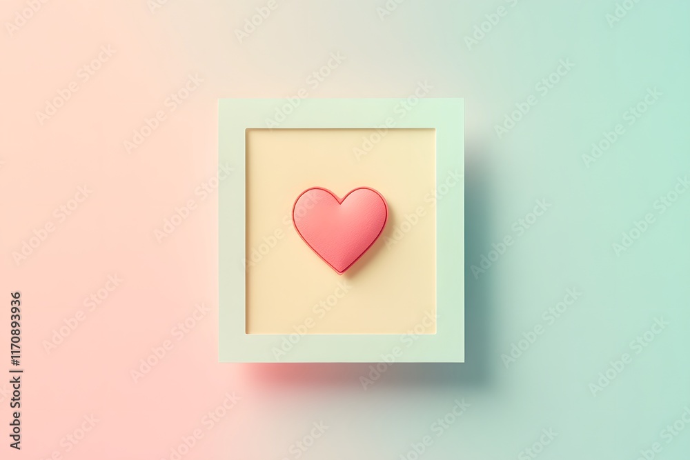 Love symbol art display studio digital artwork minimalist frontal view ...