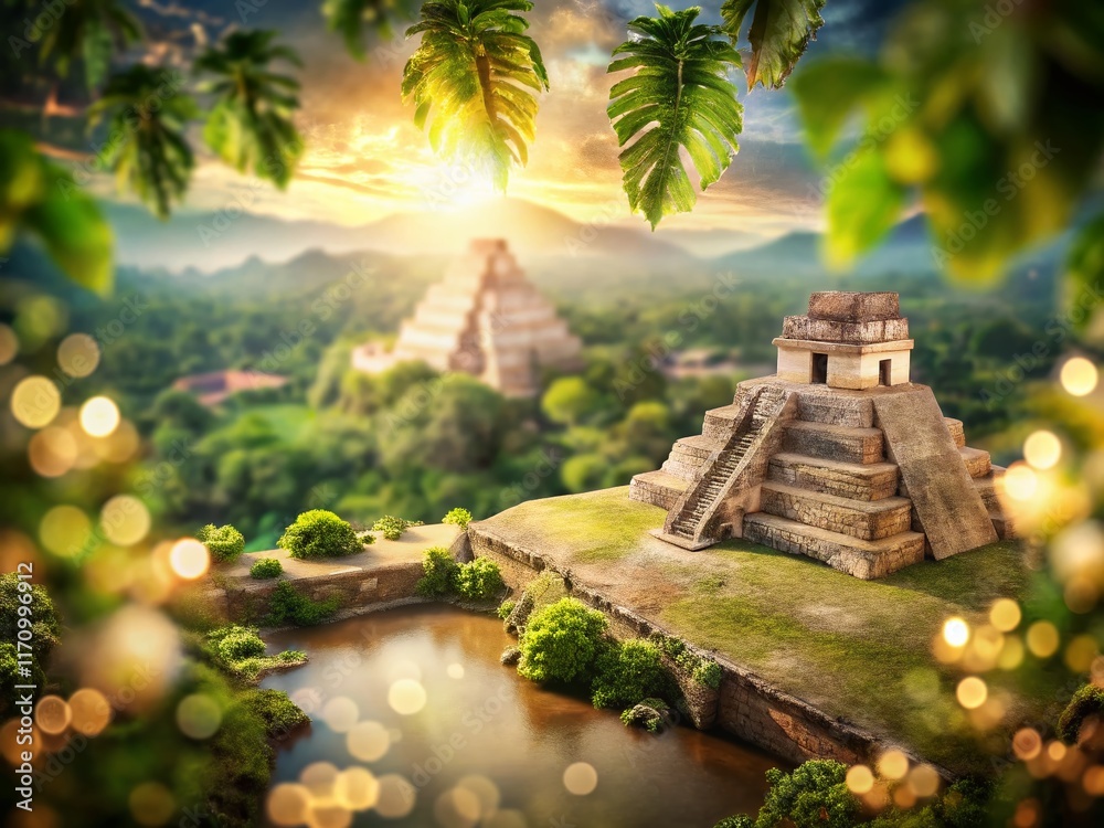 Mayan Empire Map, Ancient Civilization, Mesoamerica, Bokeh Background ...