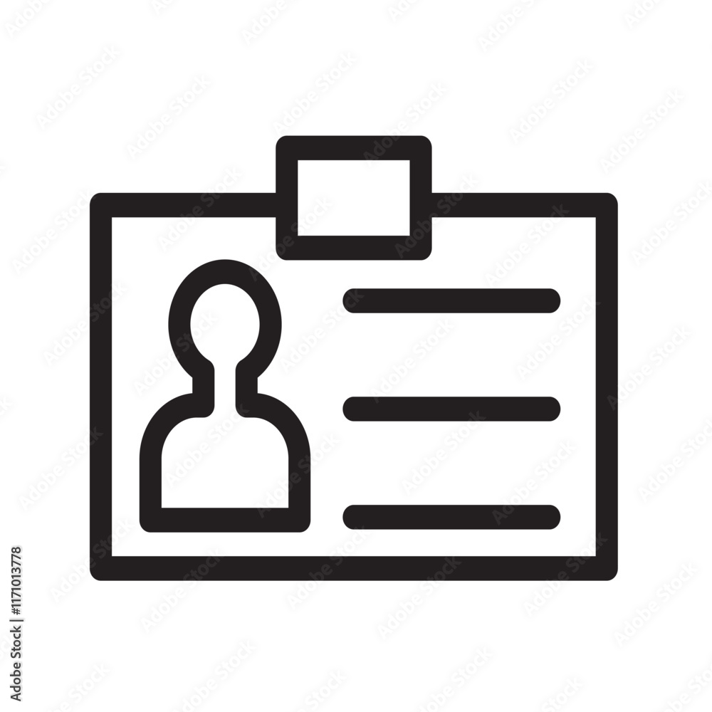 ID card icon representing personal identification, typically used for ...