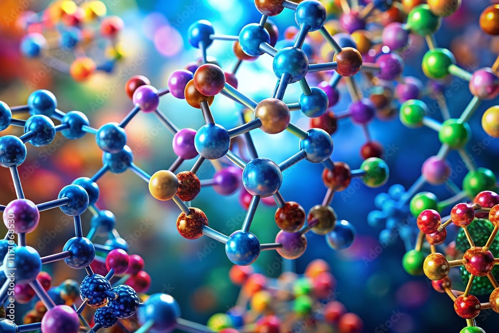 Panoramic Microscopic View of Nucleotide Structure, DNA Building Blocks ...