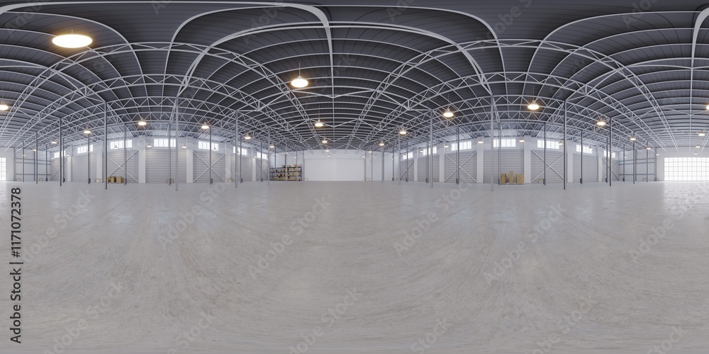 Full spherical hdri panorama 360 degrees of empty exhibition space ...