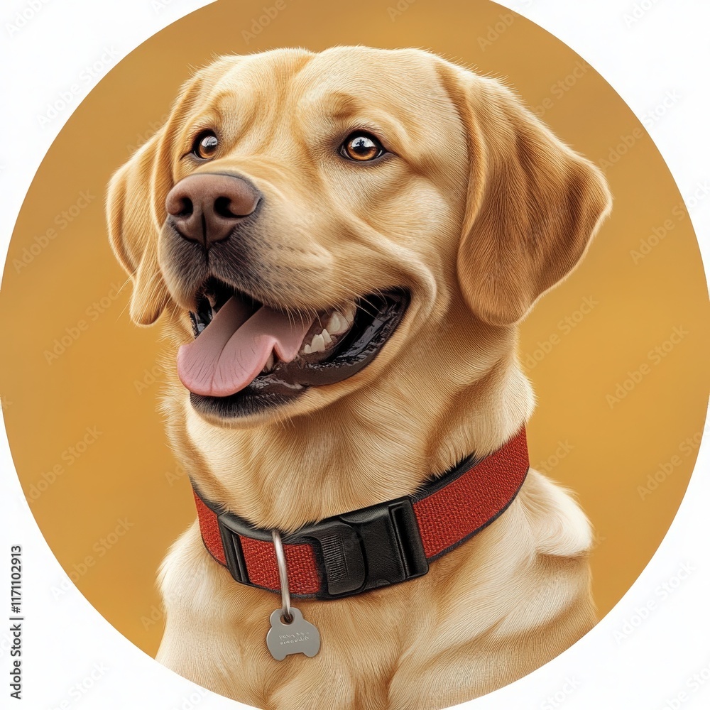 High Detail Labrador Dog in Animated GIF Style with Clean Edges on Pure ...